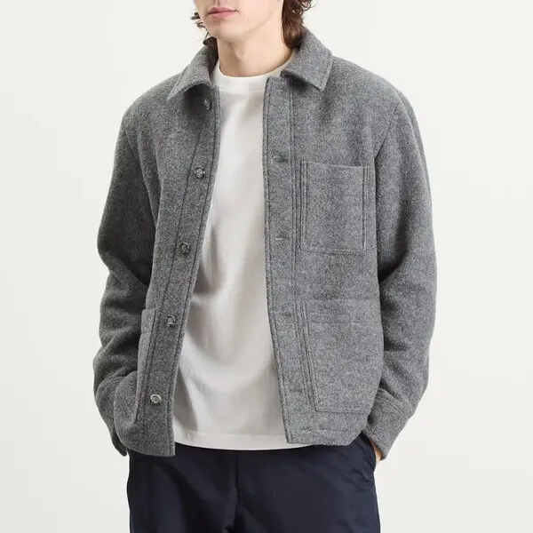 A.P.C. Emile Felted Wool Chore Jacket - Heather Grey | Editorialist
